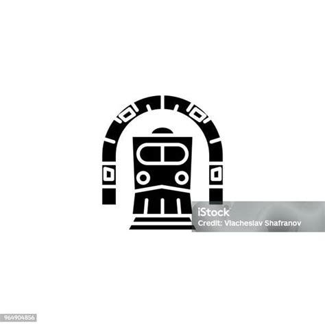 지하철 블랙 아이콘 개념입니다 지하철 평면 벡터 기호 기호 그림입니다 검은색에 대한 스톡 벡터 아트 및 기타 이미지 검은색 교통수단 기관차 Istock
