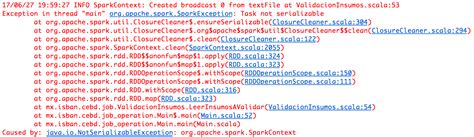 Scala Why Does Spark Application Work In Spark Shell But Fail With Orgapachespark