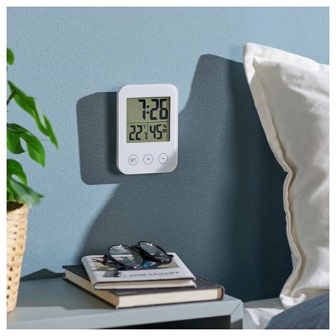 SlÅttis Clock With Hygro Thermometer White 8x12 Cm Ikea Malaysia