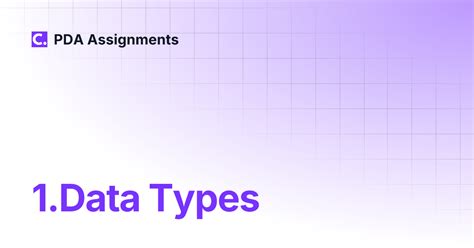 1data Types Pda Assignments