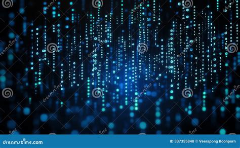 A Mesmerizing Array Of Blue Light Particles Creating A Digital Rain