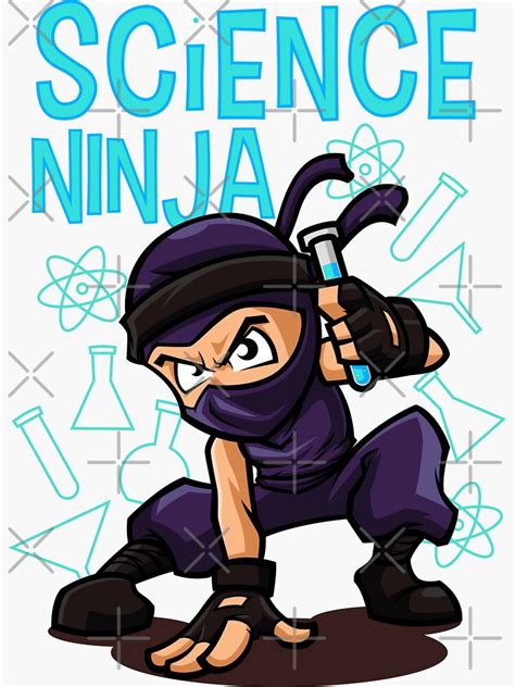 Science Ninja Scientist Nerd Logic Laboratory Sticker By Anziehend Redbubble