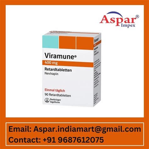 Viramune Nevirapine Tablet 30 Tablets Treatment Hiv Infection At