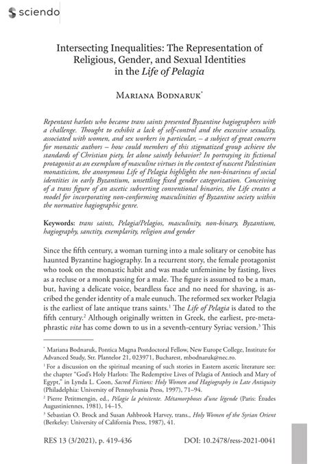 Pdf Intersecting Inequalities The Representation Of Religious