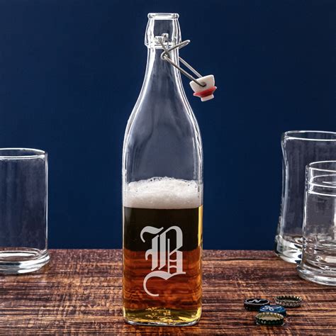 Reusable Personalized Flip Top Bottle Reusable Glass Bottle Custom