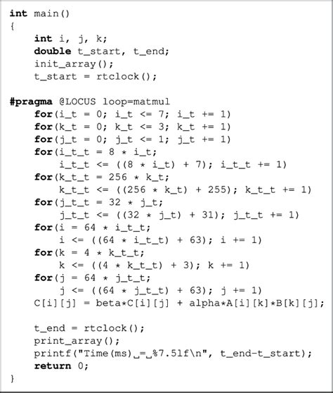 Matrix Matrix Multiplication Dgemm Baseline Version In C Language Download Scientific Diagram