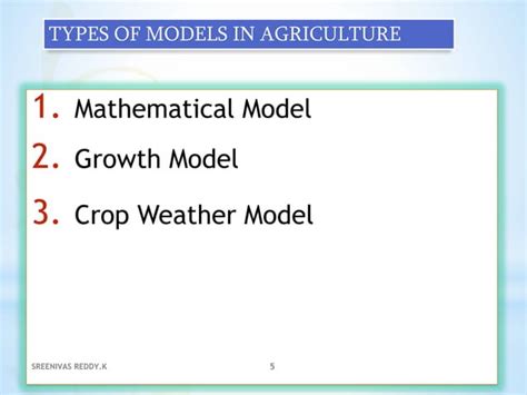 Crop Modeling Types Of Crop Growth Models In Agriculture Pptx