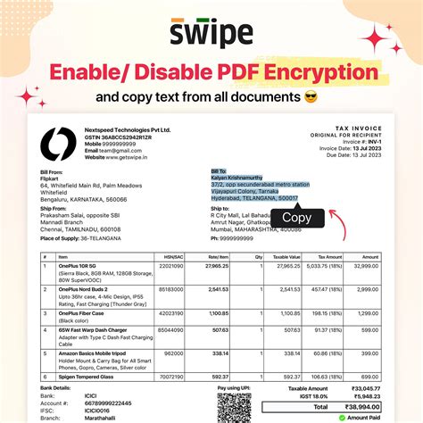 Pdf Encryption Feature Swipe Billing App On Behance
