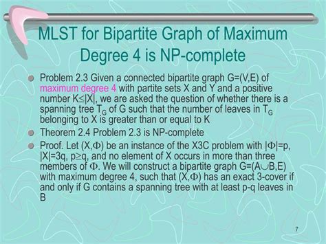 Ppt Variations Of The Maximum Leaf Spanning Tree Problem For Bipartite Graphs Powerpoint