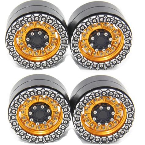 Powerhobby Aluminum 19 Beadlock Wheels Gold 4 110 Rock Crawler