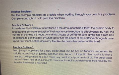 Solved Practice Problems Use The Example Problems As A Guide