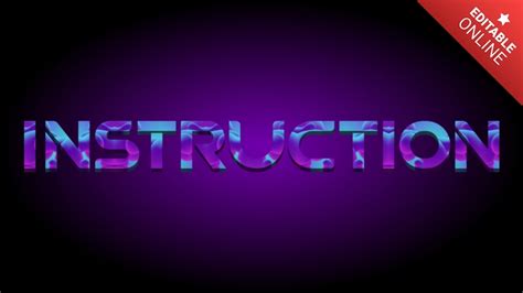 Instruction Purple Abstract Style Text Effect Generator
