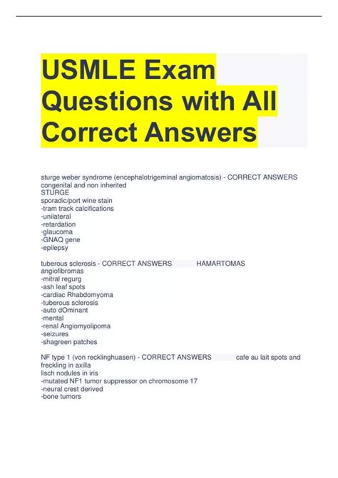 Usmle Exam Questions With All Correct Answers Usmle Stuvia Us