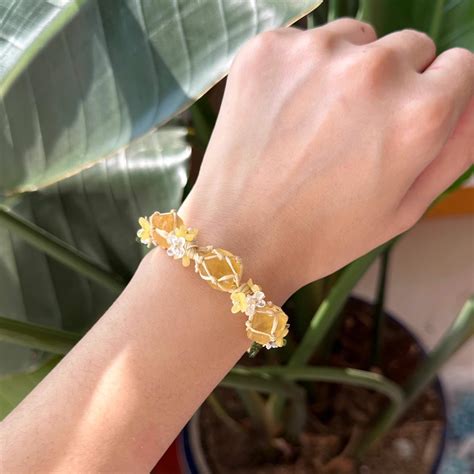 Raw Citrine Crystal Bracelet • The Green Crystal