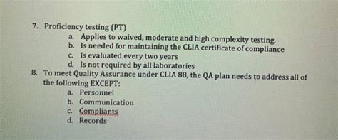Solved 7 Proficiency Testing Pt A Applies To Waived Moderate And 1 Answer Solved 7 Proficiency Testing Pt A Applies To Waived Moderate And 1 Answer