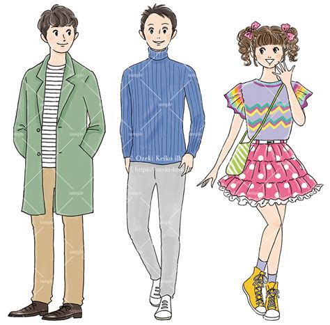 『自分らしくコーディネート はじめてのファッション①どんな服装にしようかな』のイラスト Ozeki Keiko Illustration