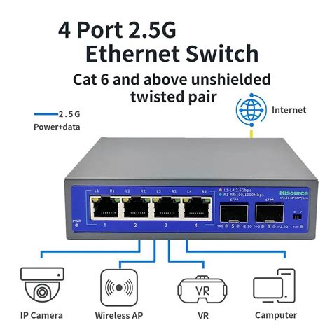 10g Sfp Fiber Switch 2 5gbps Ethernet 4 Port 2500mbps Network Switcher