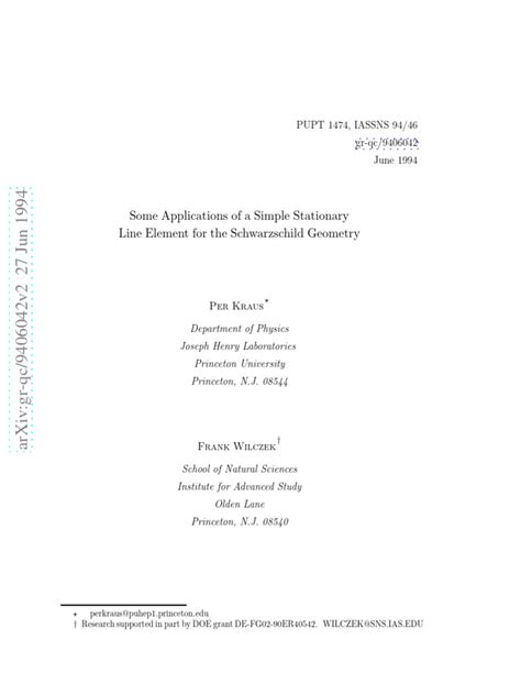 Some Applications Of A Simple Stationary Line Element For The