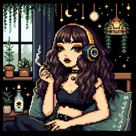 Pixel Art Goth Girl Pixel Art Nostalgic Art Art