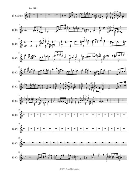 Bb Jazz Practice Take5 Sheet Music For Clarinet In B Flat Solo