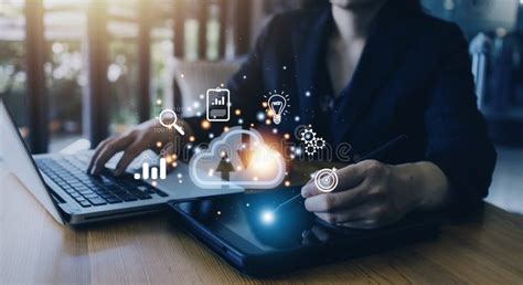 Man Use Laptop With Cloud Computing Diagram Show On Hand Cloud