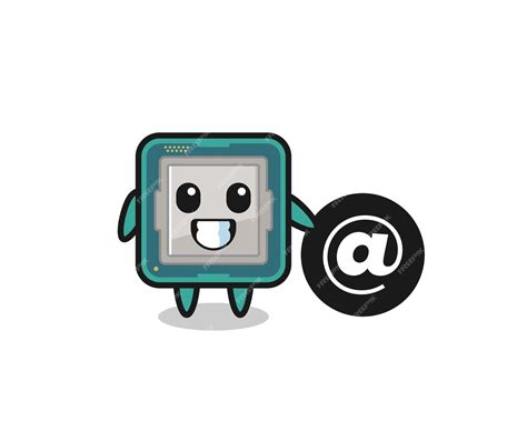 Premium Vector Cartoon Illustration Of Processor Standing Beside The