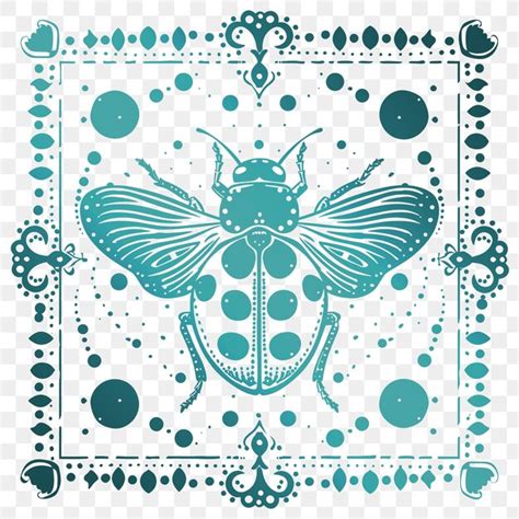 Premium Psd Psd Vector Ladybug Frame Art With Wings And Spots For Decorations In The Scribble