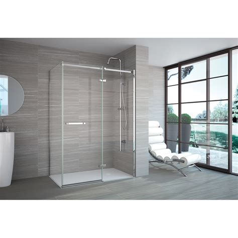 Merlyn Series 8 Frameless Hinge And Inline Door With Side Panel