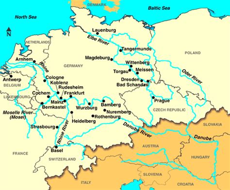 Map Of Rivers In Germany German Rivers Dxcf