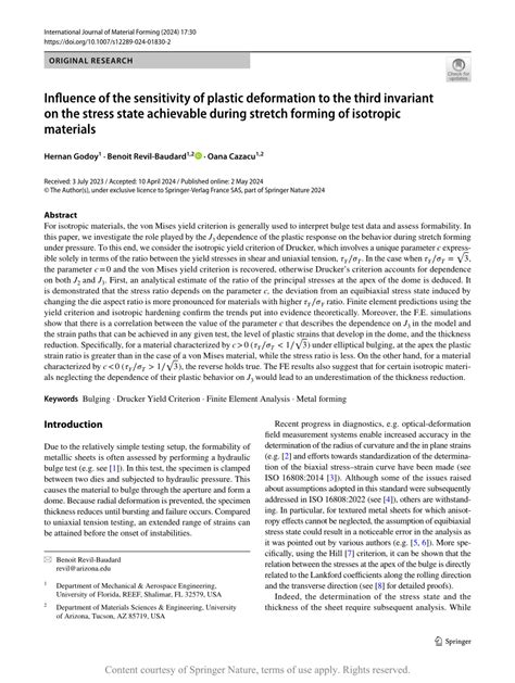 Influence Of The Sensitivity Of Plastic Deformation To The Third