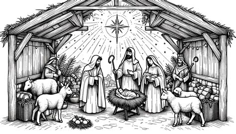 Nativity Of Jesus Drawing At David Desantis Blog