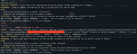 Google Error Bad Request Issue Significant Gravitas AutoGPT GitHub