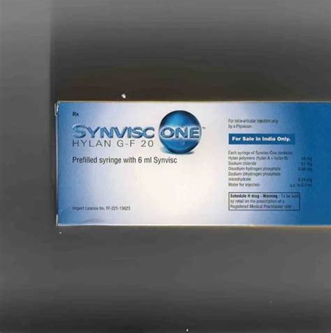 Synvisc One Hyaluronate 6ml At ₹ 17000 In Ahmedabad Id 4290981162