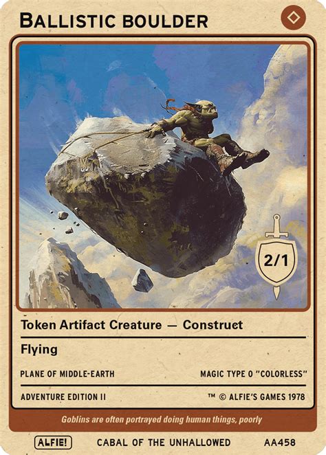 Ballistic Boulder Magic Mtg Token Alfies