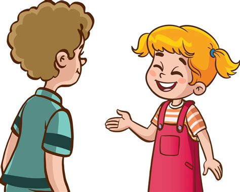 Dos Niños Hablando Vectores Iconos Gráficos Y Fondos Para Descargar