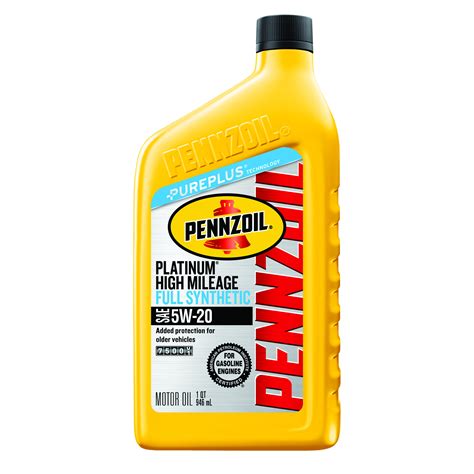 Pennzoil Platinum High Mileage 5w 20 Aceite De Motor 1 Qt