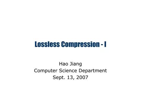 ppt lossless compression i powerpoint presentation free download