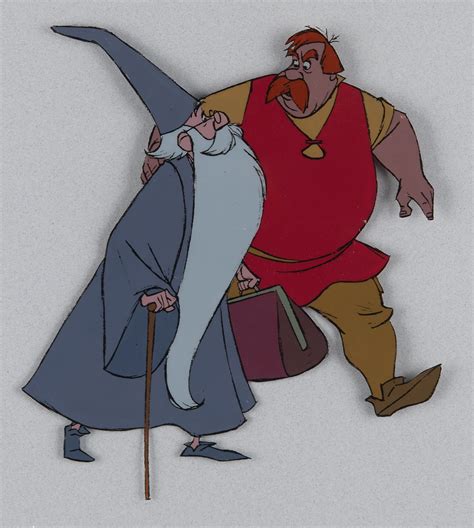 Merlin And Sir Ector Production Cel From The Sword In The Stone Rr