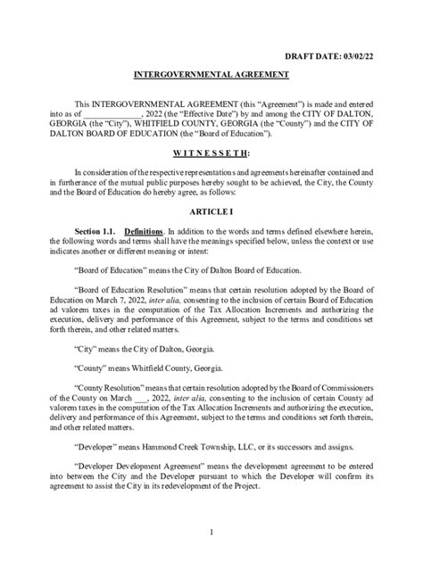 Fillable Online 030222 Intergovernmental Agreement This Fax Email