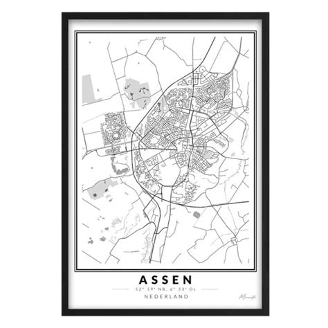 Stad Assen Stadsposters And Citymaps Van Minusto