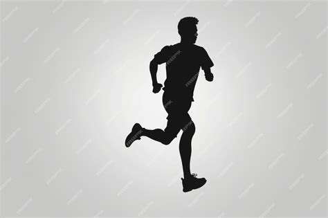 Corriendo Clipart Negro Blanco Foto Premium