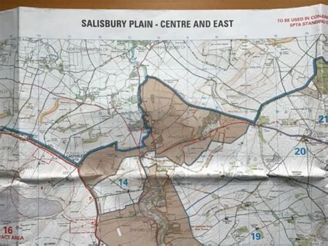 Original British Army Map Salisbury Plain Training Area Centre