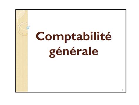Cours De Comptabilité Générale Ressources Et Cours De Comptabilité Générale
