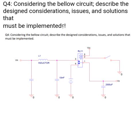 Solved Q4 Considering The Bellow Circuit Describe The