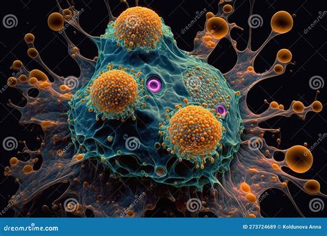 Generative Ai Virus Pathogen Or Virus Particle Interacting With Cell Generative Ai Virus Pathogen Or Virus Particle Interacting With Cell