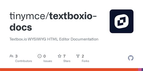 Github Tinymcetextboxio Docs Wysiwyg Html Editor