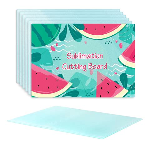 6pack Sublimation Glass Cutting Board Blanks Textured