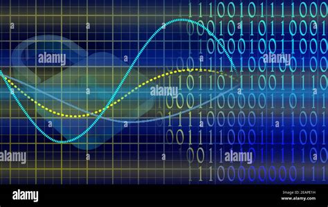 Abstract Cyber Security Concept Graphic Elements Combined With Binary Code Blurred Closed