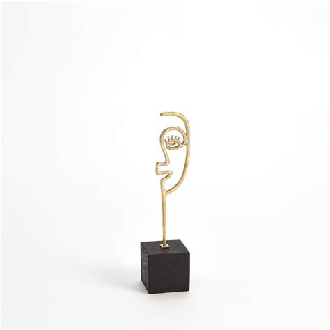 Global Views Scribble Sculpture Daughter Polished Brass 780657
