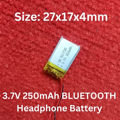 Bluetooth Headphone Battery 37v 250mah Rechargeable Battery 37v